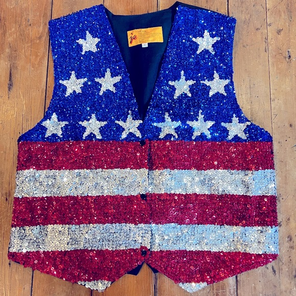 JC 001 USA | Other | Jc Usa Vintage Sequined Red White Blue American ...